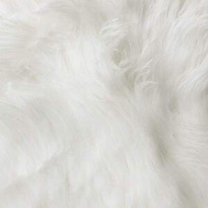 Silky Soft Faux Fur Rug, 2 ft. x 6 ft. White Fluffy Rug, Sheepskin Area Rug, Shaggy Rug for Living Room, Bedroom, Kid's Room, or Nursery, Home Décor Accent, Machine Washable with Non-Slip Backing