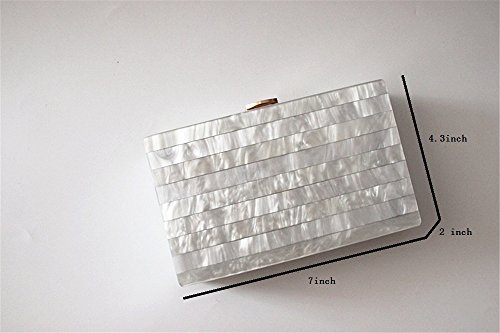 Dirmmis Brand Fashion Woman Evening Bags New Marble Solid Party Clutch Elegant Wedding Wallet Luxury Acrylic Handbag, White