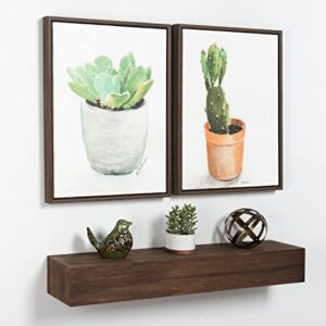 Kate and Laurel Boxx Floating Wooden Wall Mantel Shelf, 36 Inches, Rustic Brown