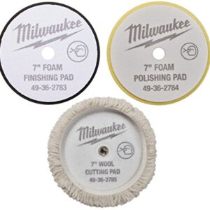 Polishing and Finishing Pad Kit 49-36-2783, 49-36-2784, 49-36-2785 for Milwaukee M18 Polisher (2738) 7" inch - NEW