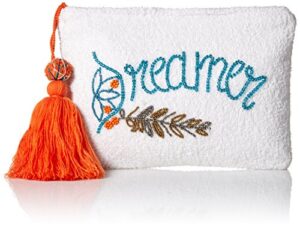 ale by alessandra women’s dreamer plush cotton terry cloth clutch/bikini bag, white, one size