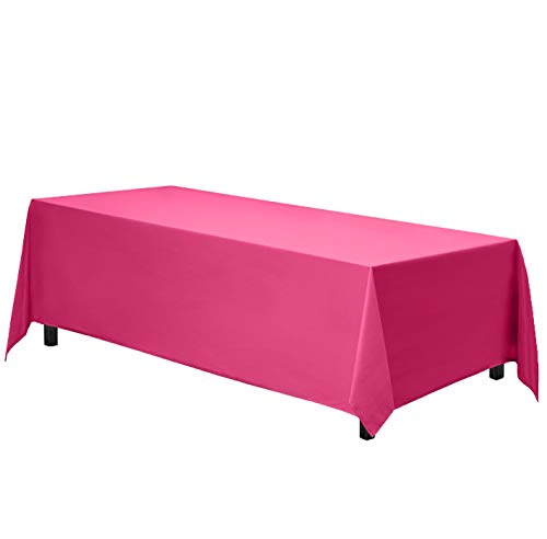 Gee Di Moda Rectangle Tablecloth - 70 x 120 Inch | Fuchsia Rectangular Table Cloth in Washable Polyester | Great for Buffet Table, Parties, Holiday Dinner, Wedding & Baby Shower