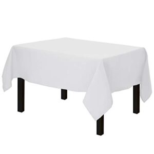 gee di moda square tablecloth – 52 x 52 inch – white square table cloth for square or round tables in washable polyester – great for buffet table, parties, holiday dinner, wedding & more