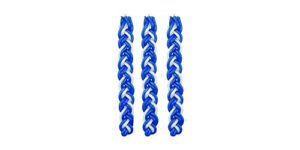 set of 3 blue and white braided havdalah wax candle