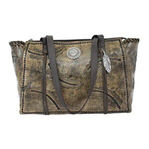 american west women’s sacred bird concealed carry tote distressed brown one size