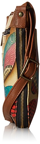 Anna by Anuschka womens Hand Painted Women's Extendable Anna Anuschka Women s Leather Expandable Crossbody Dancing Dragonfly, Dancing Dragonfly, One Size US