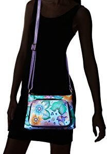 Anna by Anuschka womens Crossbody Organizer Bag - Genuine Leather, Tropical Safari, One Size US