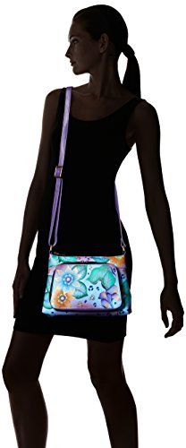 Anna by Anuschka womens Crossbody Organizer Bag - Genuine Leather, Tropical Safari, One Size US