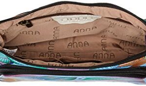 Anna by Anuschka womens Crossbody Organizer Bag - Genuine Leather, Tropical Safari, One Size US