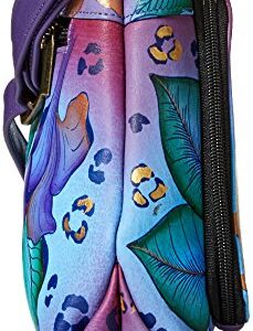 Anna by Anuschka womens Crossbody Organizer Bag - Genuine Leather, Tropical Safari, One Size US