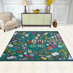 ALAZA Cartoon Science Theme Area Rug Home Decorative Shaggy Rug Living Room Bedroom Floor Carpet Mat 80x58 Inches