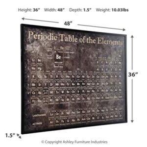 Signature Design by Ashley Marja Vintage Framed Perodic Table Canvas Wall Art, 48 x 36, Black