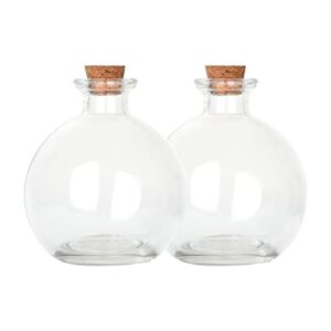 magic season decorative glass bottles with cork stoppers (9 fl oz. potion bottles / 2 pcs)