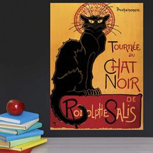 PalaceLearning Tournée du Chat Noir by Theophile Alexandre Steinlen - 1896 - The Black Cat - Vintage Poster Print (Laminated, 18" x 24")