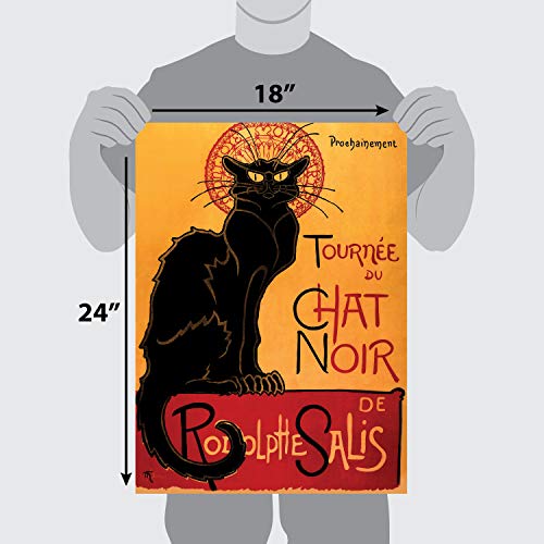 PalaceLearning Tournée du Chat Noir by Theophile Alexandre Steinlen - 1896 - The Black Cat - Vintage Poster Print (Laminated, 18" x 24")