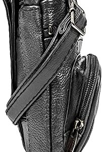 Krediz Genuine Leather Cross Body Handbag- Multi Pocket Women’s Purses with Adjustable Strap-Travel Ladies Shoulder Bags