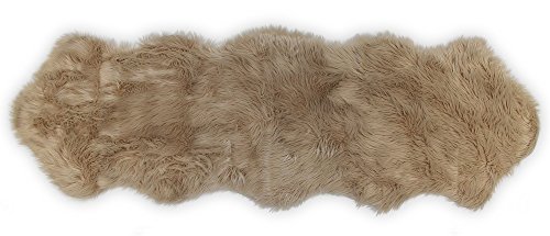 Nouvelle Legende® Faux Fur Sheepskin Premium Rug Duo (23 in. X 73 in.) Tan