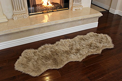 Nouvelle Legende® Faux Fur Sheepskin Premium Rug Duo (23 in. X 73 in.) Tan