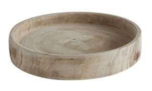 creative co-op paulownia wood hand carved tray