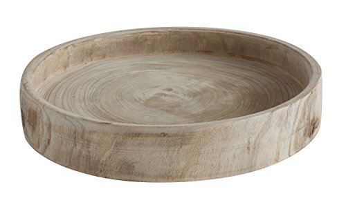 Creative Co-Op Paulownia Wood Hand Carved Tray