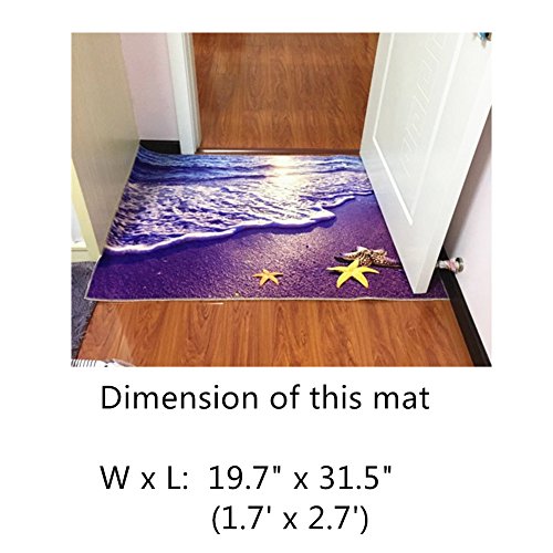 ZaH Thin Area Rug Non-Slip Doormat Carpet Printing Rug for Living Room, Bedroom, Kitchen, Bathroom (2x3-19.7"x31.5", Lotus Pond)