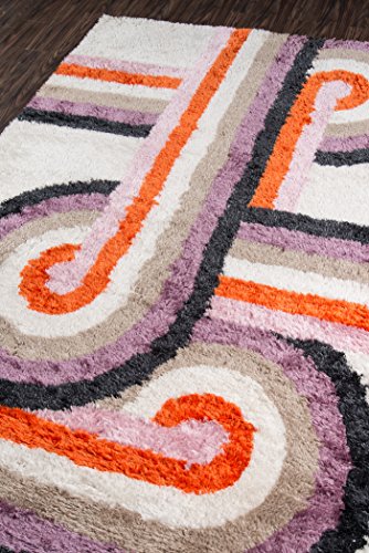 Novogratz by Momeni Rugs Retro Collection Turnstyle Shag Area Rug, 2'3" x 7'6" Runner, Lavender