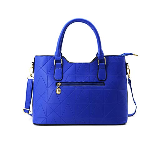 LIZHIGU Womens Leather Shoulder Bag Tote Purse Fashion Top Handle Satchel Handbags Royal Blue