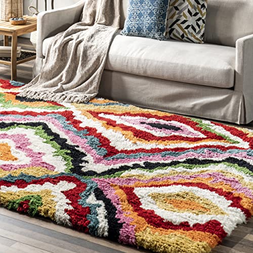 nuLOOM Abbey Carnival Handmade Shag Area Rug, 5 ft x 8 ft, Multi