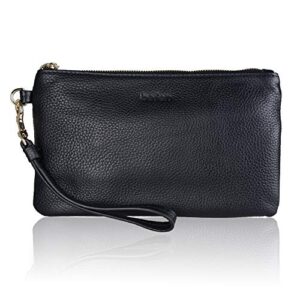 befen black genuine leather wristlet clutch cell phone wallet purse smartphone wristlet wallet purses and handbags for women