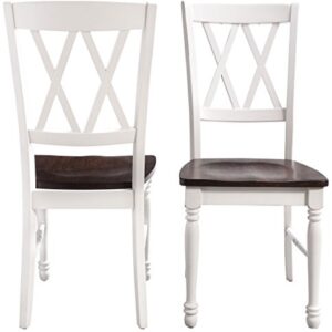 Crosley Furniture Shelby Dining Set with Table and Extension Leaf, 7-Piece (6 Chairs), Distressed White