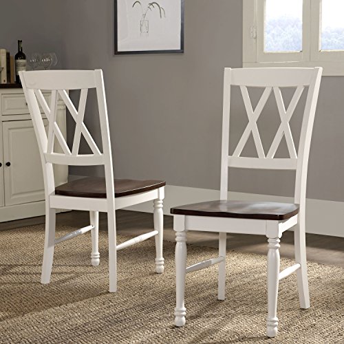 Crosley Furniture Shelby Dining Set with Table and Extension Leaf, 7-Piece (6 Chairs), Distressed White