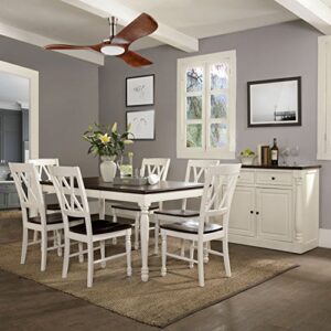 Crosley Furniture Shelby Dining Set with Table and Extension Leaf, 7-Piece (6 Chairs), Distressed White