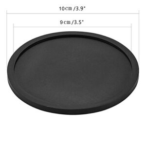 UTRO Silicone Drink Coasters Set of 8 - Non-Slip Round Soft Coaster Rubber Cup Pad Mat - Tabletop Protection – Easy to Clean - Black