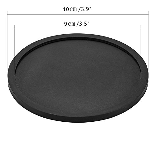 UTRO Silicone Drink Coasters Set of 8 - Non-Slip Round Soft Coaster Rubber Cup Pad Mat - Tabletop Protection – Easy to Clean - Black