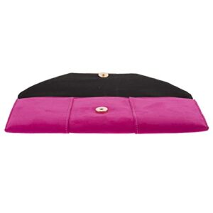 Faux Microsuede Envelope Clutch, Fuchsia Medium