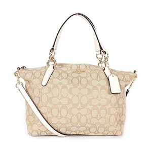 coach outline signature small kelsey shoulder bag khaki/chalk