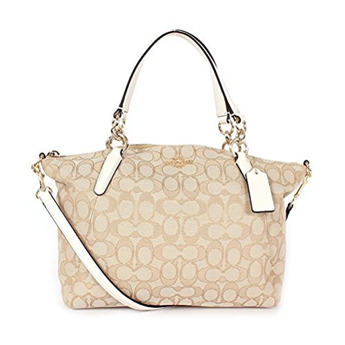 Coach Outline Signature Small Kelsey Shoulder Bag Khaki/Chalk