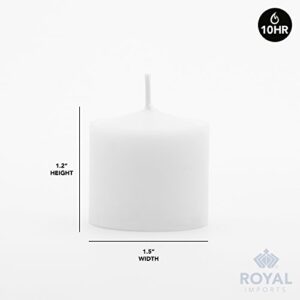 Votive Candle, Unscented White Wax, Box of 72, for Wedding, Birthday, Holiday & Home Decoration (10 Hour) by Royal Imports