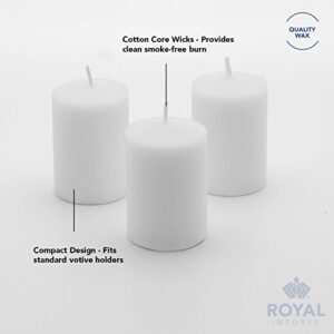 Votive Candle, Unscented White Wax, Box of 72, for Wedding, Birthday, Holiday & Home Decoration (10 Hour) by Royal Imports