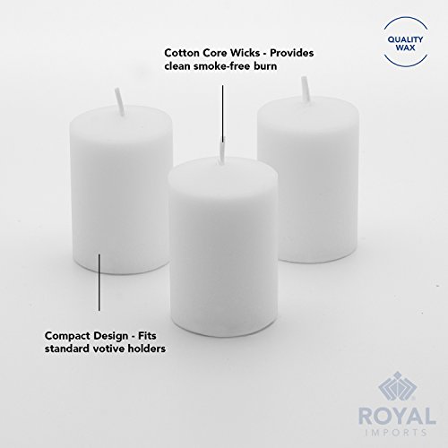 Votive Candle, Unscented White Wax, Box of 72, for Wedding, Birthday, Holiday & Home Decoration (10 Hour) by Royal Imports