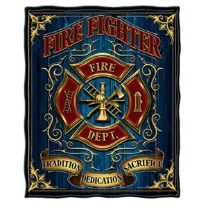 erazor bits coral fleece plush throw blanket 50 x 60| volunteer fire fighter throw blanket ff2085-tb (navy)