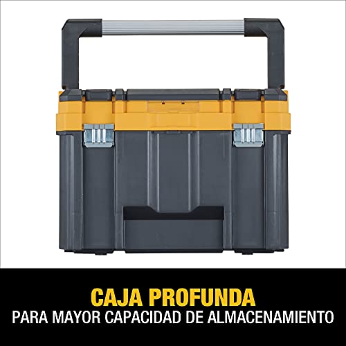 DEWALT TSTAK Tool Box, Extra Large Design, Fixed Divider for Tool Organization, Water and Debris Resistant (DWST17814),Black