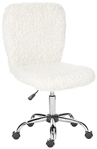 Urban Shop Faux Fur Task Chair, White Shepra