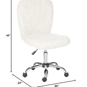 Urban Shop Faux Fur Task Chair, White Shepra