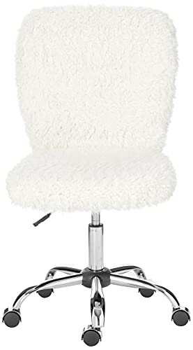 Urban Shop Faux Fur Task Chair, White Shepra