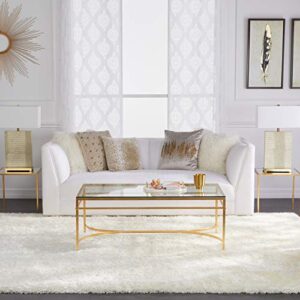 SAFAVIEH Luxe Shag Collection 8' x 10' Ivory SGX160A Handmade Glam 3.2-inch Extra Thick Area Rug