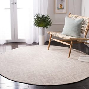 SAFAVIEH Marbella Collection 6' x 9' Light Brown / Ivory MRB312C Handmade Premium Wool Area Rug