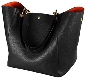 sqlp black bucket work tote bags for women the tote bag leather purse and handbags ladies waterproof shoulder commuter bag