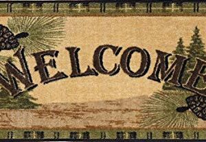 Cozy Cabin Forest Welcome Kitchen Rug, 20 in x 44