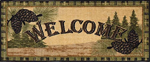 Cozy Cabin Forest Welcome Kitchen Rug, 20 in x 44